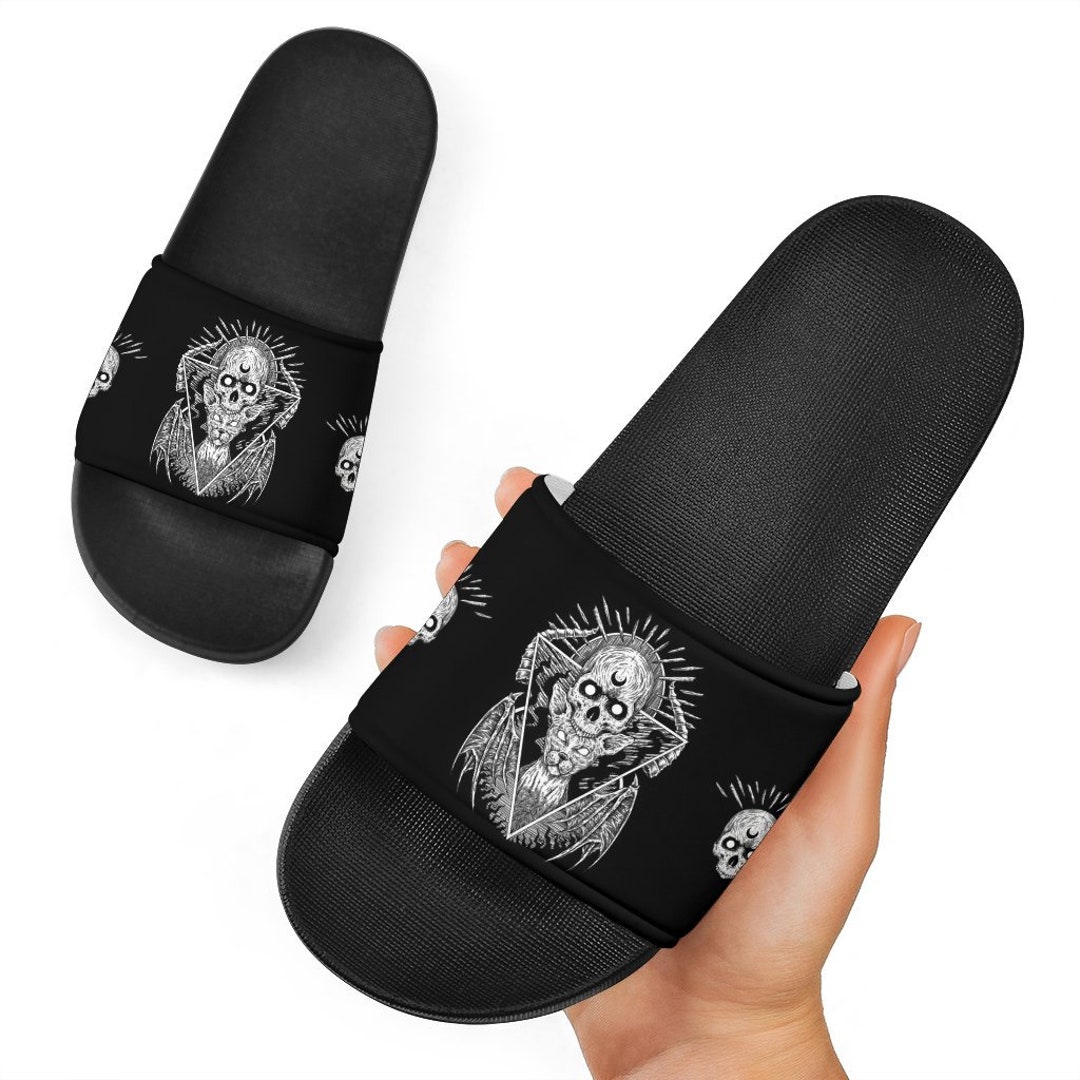 Skull Goth Occult Cat Sandals Original Version-important-look at Chart ...