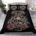 Skull Rose Serpent 3 Piece Duvet Set-skull Serpent Bed Cover-skull ...