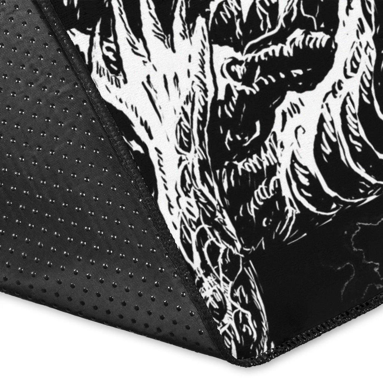 Skull Skeleton Satanic Bat Wing Demon God Area Rug Black and White ...