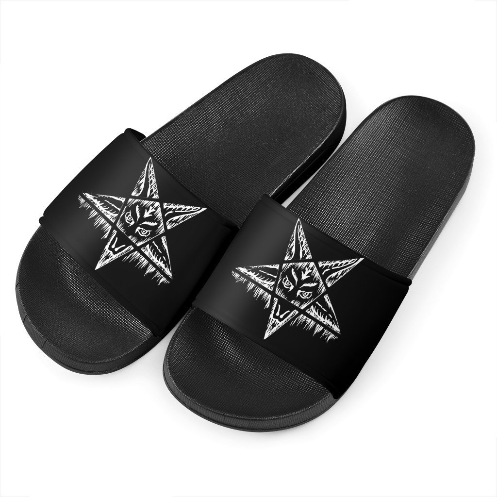 Satanic Pentagram Slippers-satanic Shoes-important-look at - Etsy