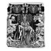 Skull Baphomet Goat Demon Frenzy 3 Piece Duvet Set Black and White ...