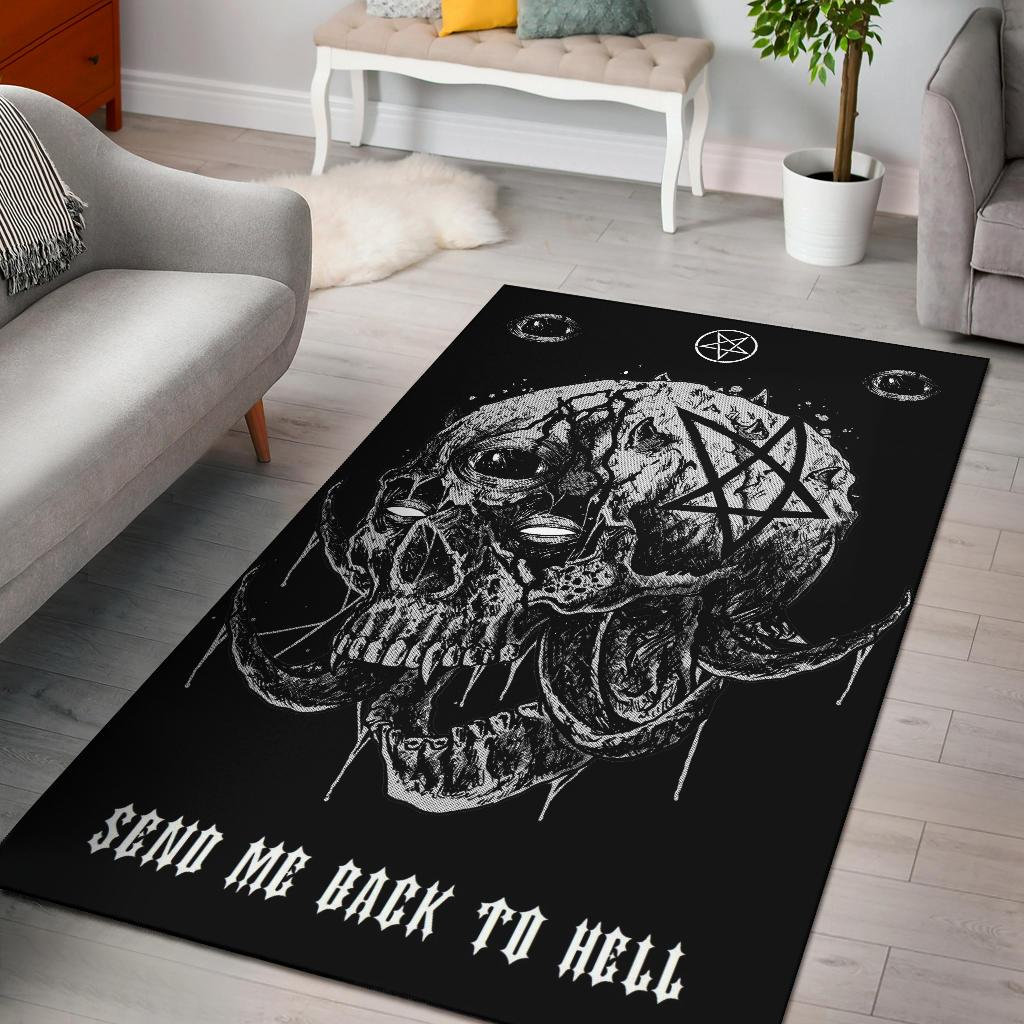 Skull Cyclops Inverted Pentagram Head Tattoo Area Rug-Skull | Etsy