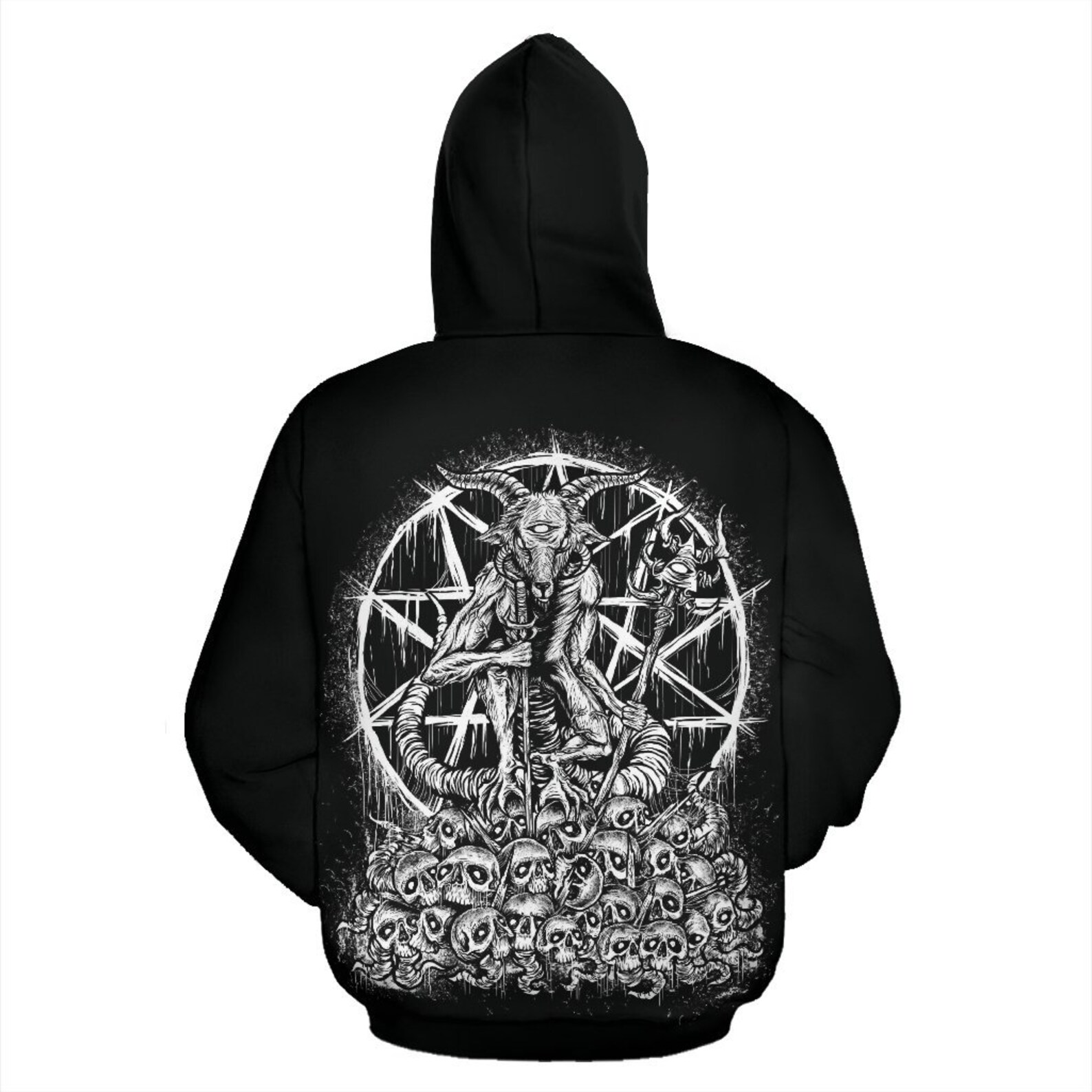 Skull Satanic Cyclops Goat Zip up Hoodie-be Advised These Hoodies Are A ...