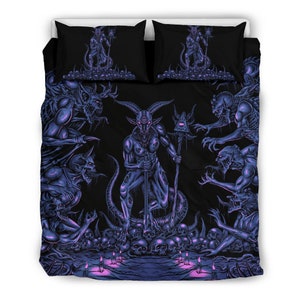 Skull Satanic Malevolent Cyclops Baphomet Goat Demon Onslaught 3 Piece ...
