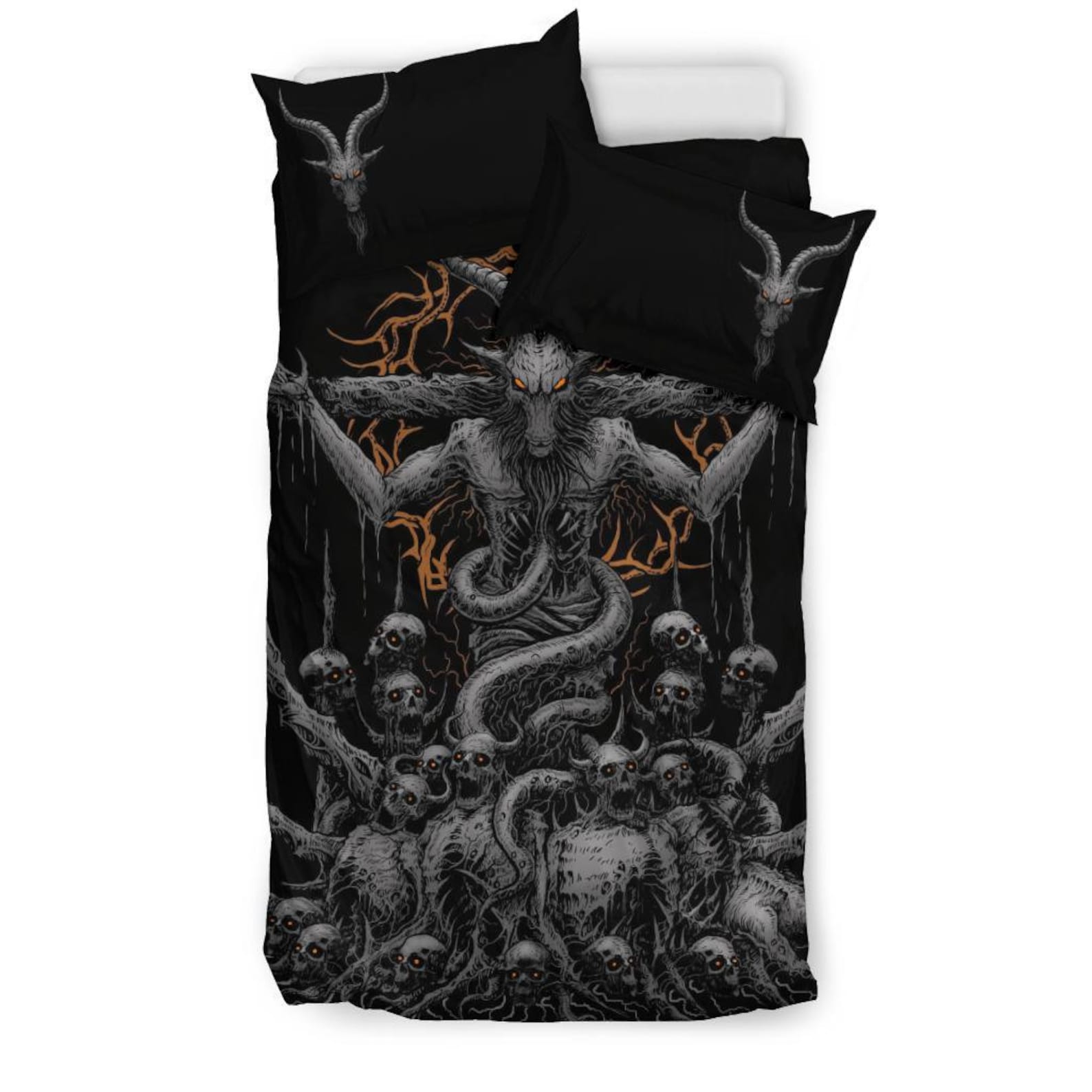 Skull Skeleton Unholy Possessed Messiah Resurrection 3 Piece Duvet Set ...