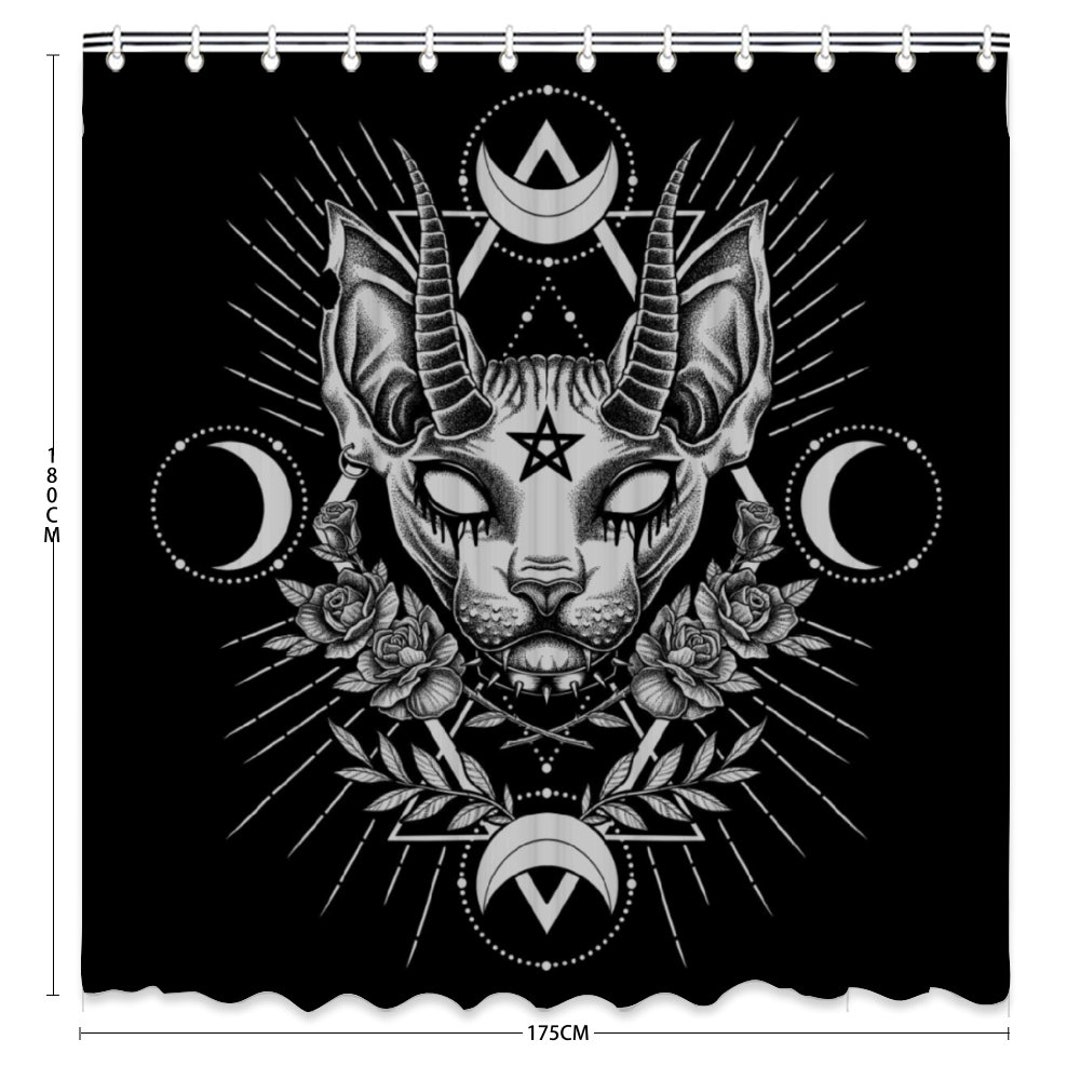 Gothic Occult Black Cat Unique Sphinx Style Awesome Demon White Eye ...