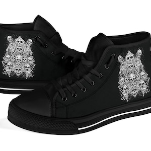 Skull Satanic Cross High Topssatanic Gift High Tops-skull High Tops ...