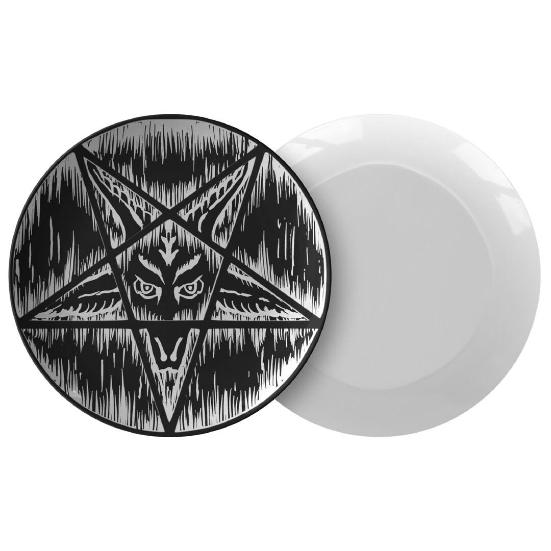 Satanic Pentagram Drip Dinner Plates Awesome Unique Bachelor Gift ...