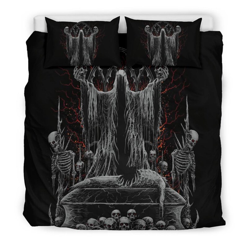 Skull Hooded Demon Impaled Coffin Shrine 3 Piece Duvet Set - Etsy