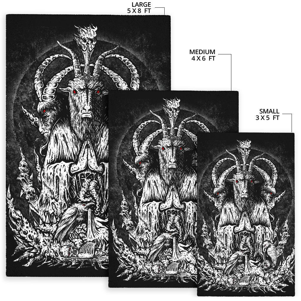 Skull Satanic Goat Zombie Crow Feast Area Rug-satanic | Etsy