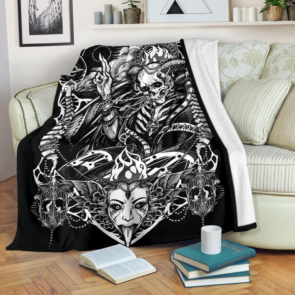 Skull Demon Bizarre Blanket-Skull Satanic Occult Blanket-Skull | Etsy