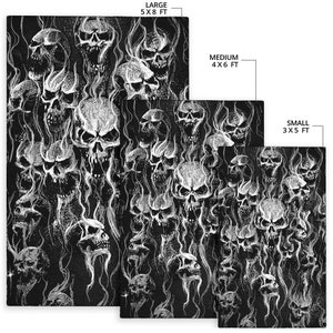 Skull Smoke Area Rug Black and White-skull Rugs-skull Home Decor - Etsy