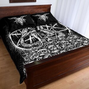 Skull Satanic Goat Cyclops Quilt-gothic Satanic Occult Bedding- - Etsy