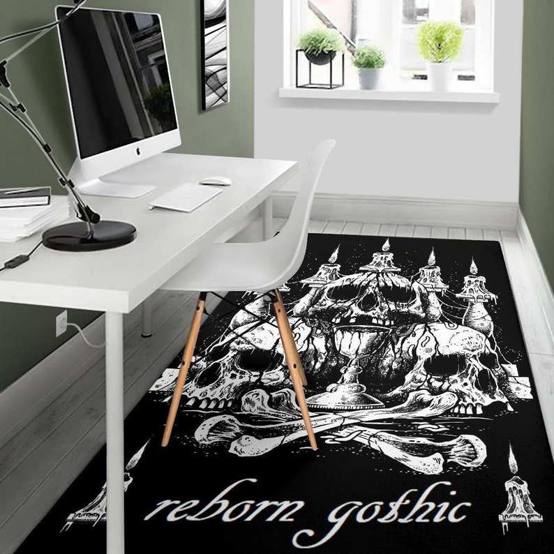 Gothic Skull Altar Reborn Gothic Area Rug-gothic Rug-gothic - Etsy