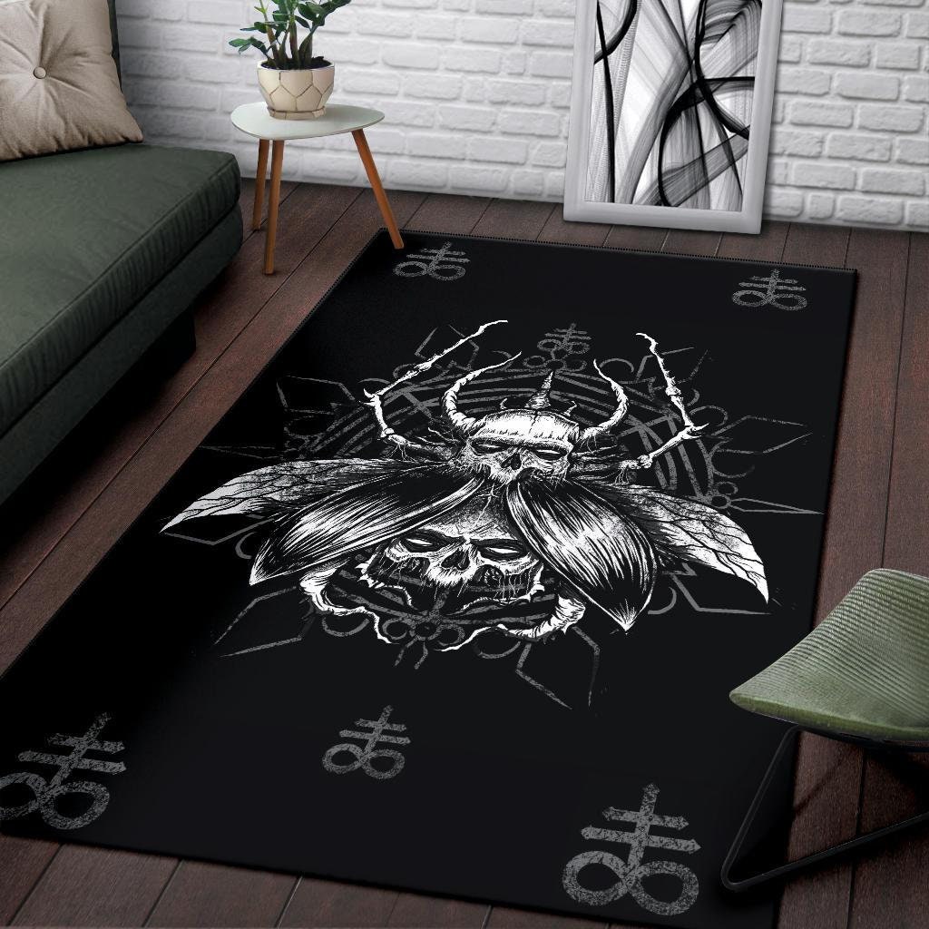 Skull Satanic Fly Area Rug-satanic Rugs-skull Rugs-goth Skull | Etsy