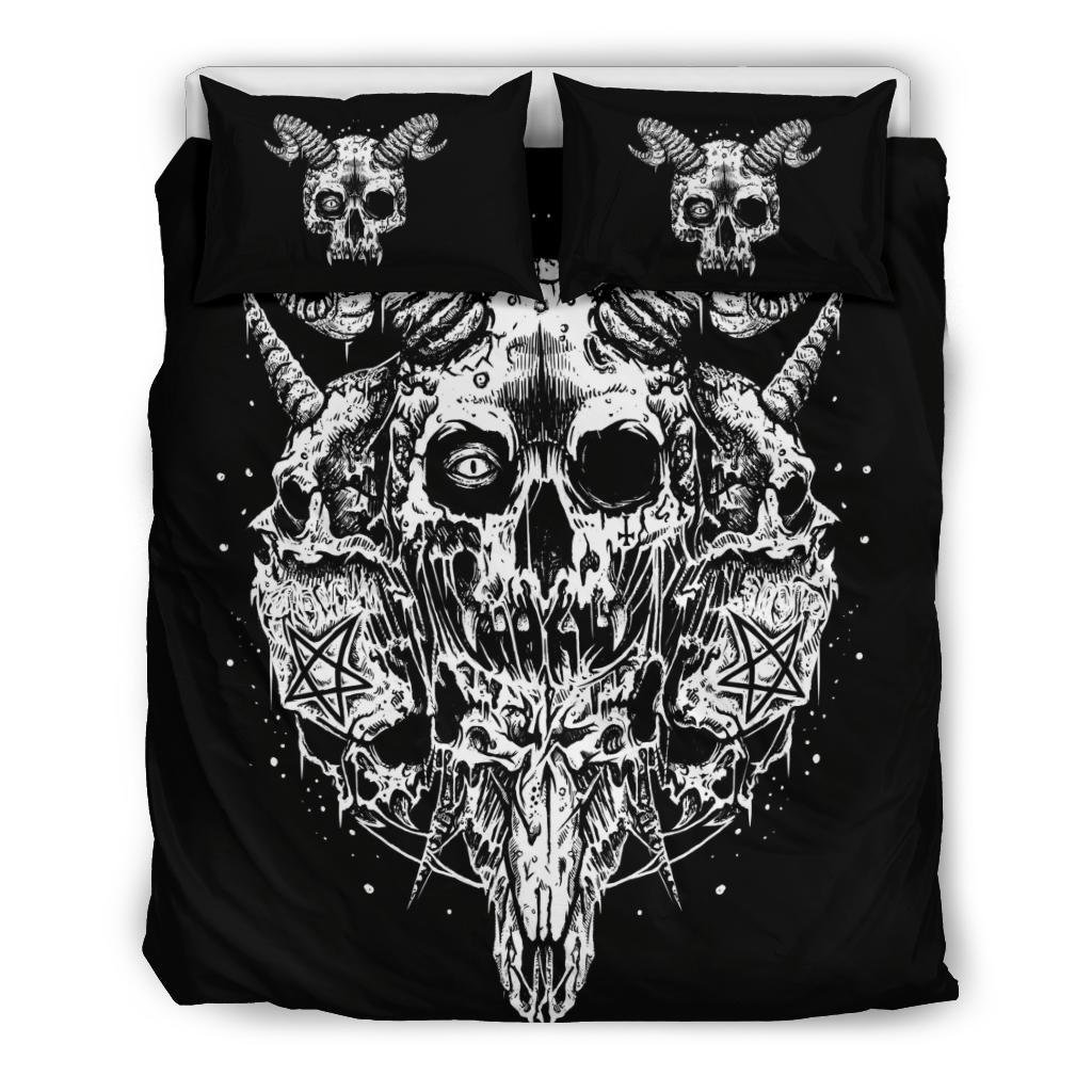 Skull Demon Horn Inverted Cross Inverted Pentagram Goat Skull - Etsy