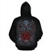 Skull Skeleton Demon Octopus Satanic Pentagram Zip up Hoodie Color Be ...