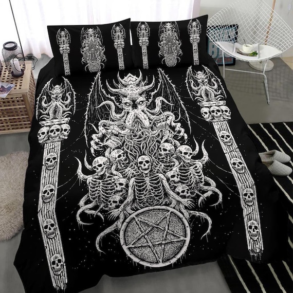 Skull Skeleton Satanic Pentagram Demon Octopus Shrine 3 Piece - Etsy