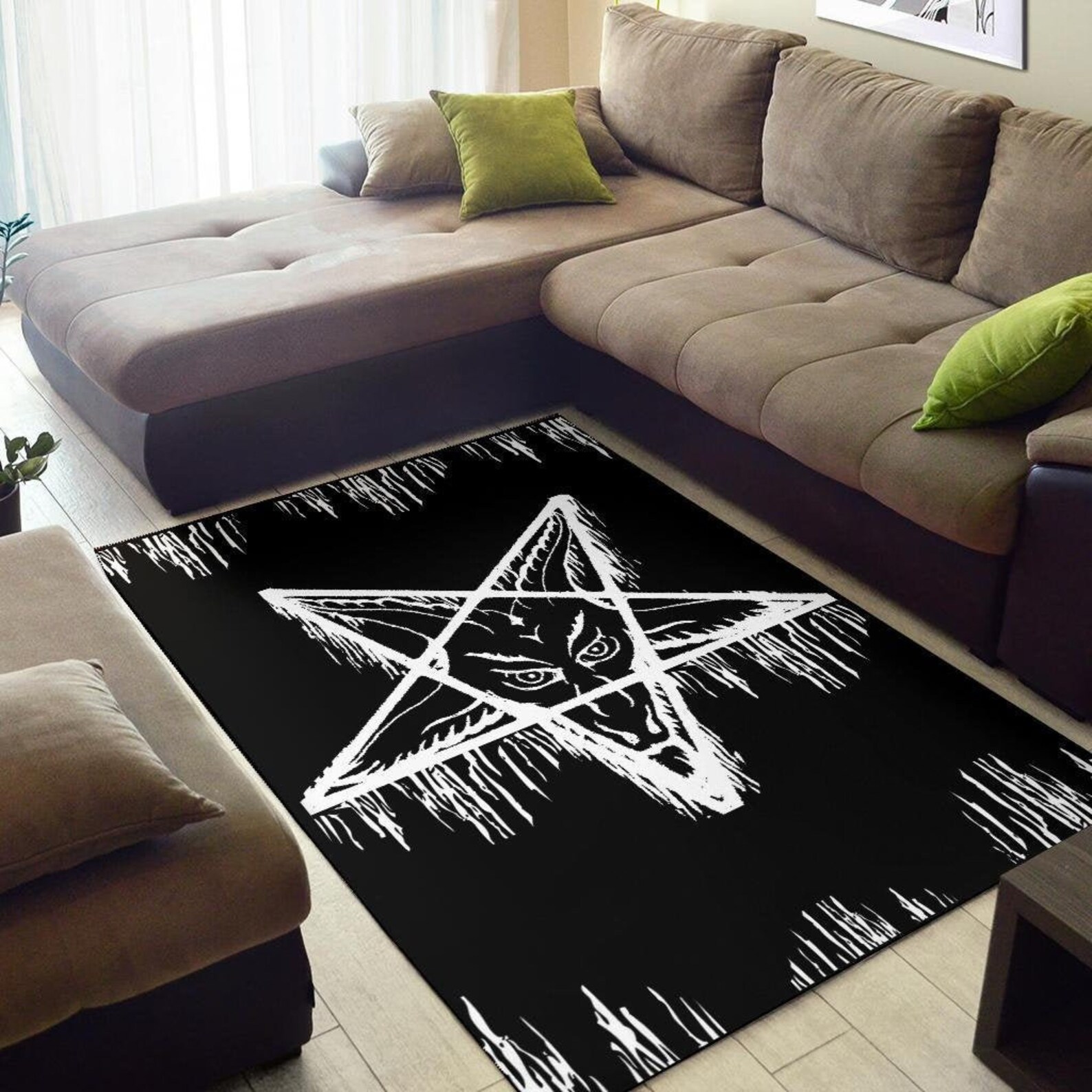 Inverted Melting Satanic Pentagram Area Rug Original Best Seller ...