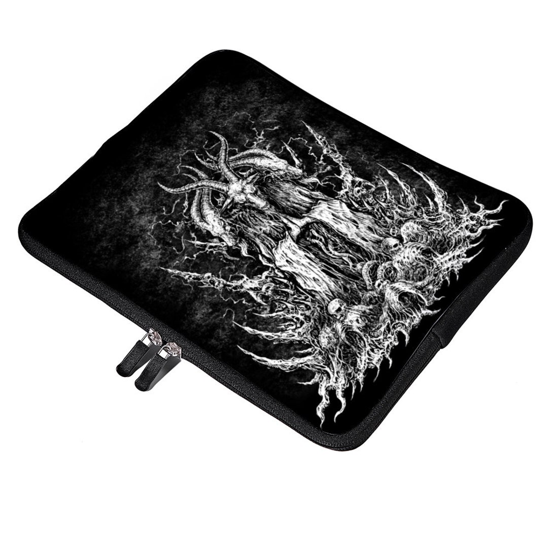 Skull Skeleton Satanic Goat Laptop Sleeve Bag Original Black and White ...