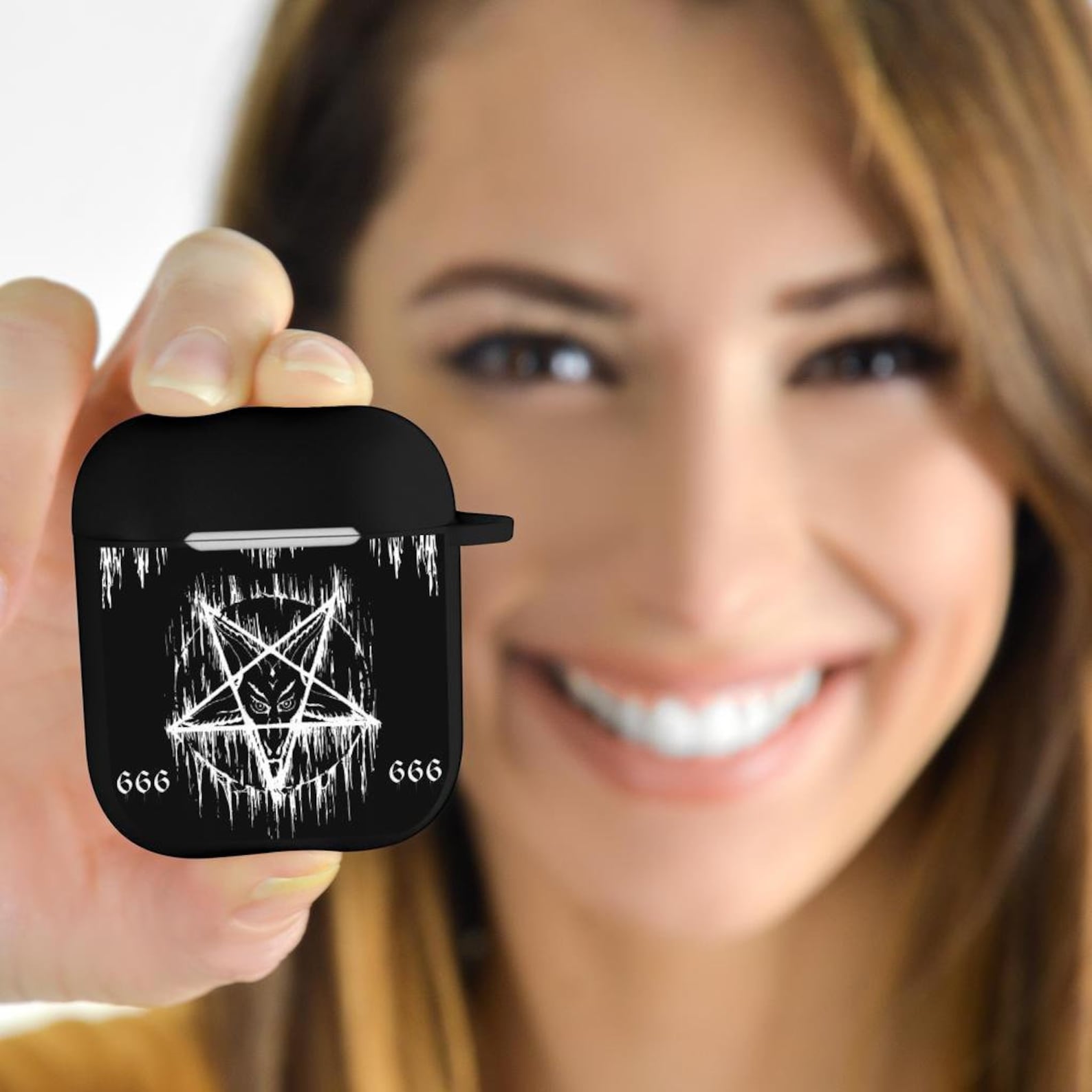 Satanic Pentagram Drip AirPod Case Cover 2 Sizes-baphomet AirPod Case ...