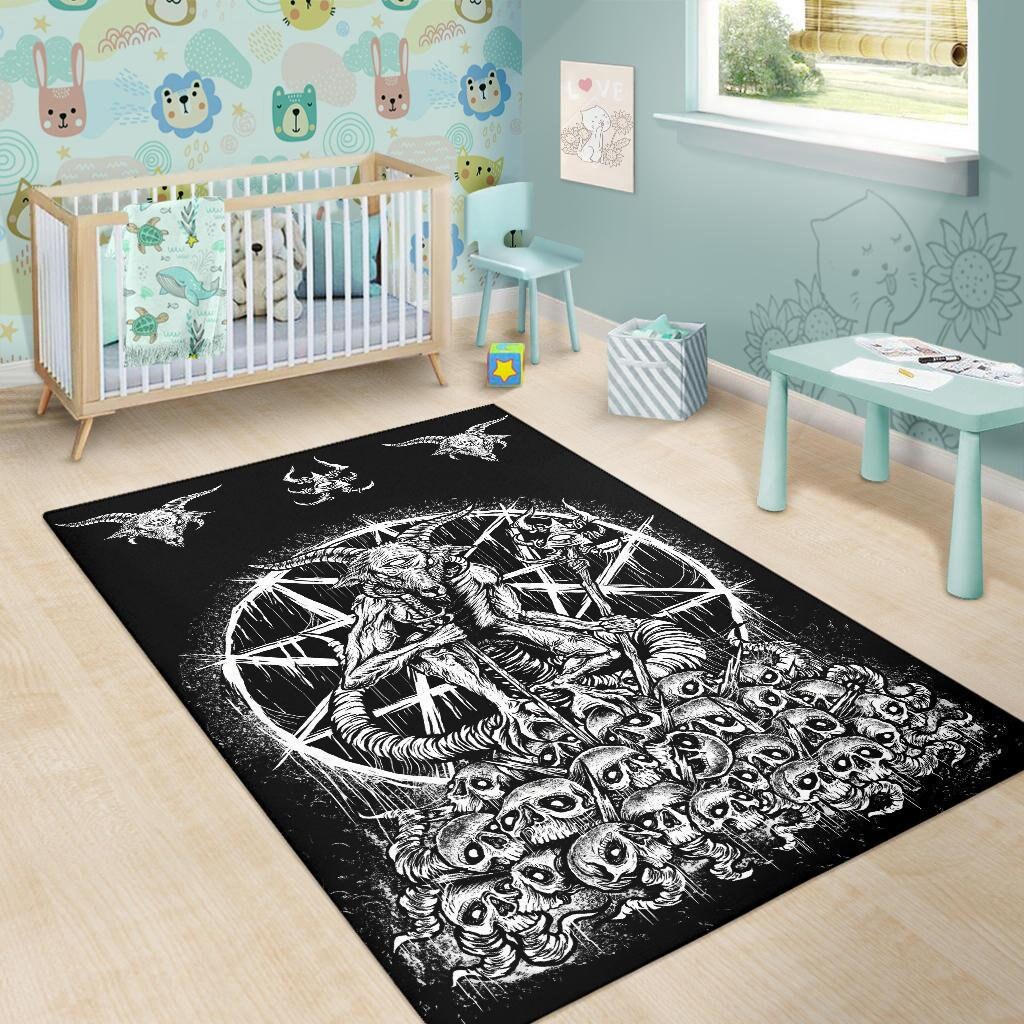 Satanic Skull Cyclops Goat Area Rug-gothic Skull Satanic Area | Etsy
