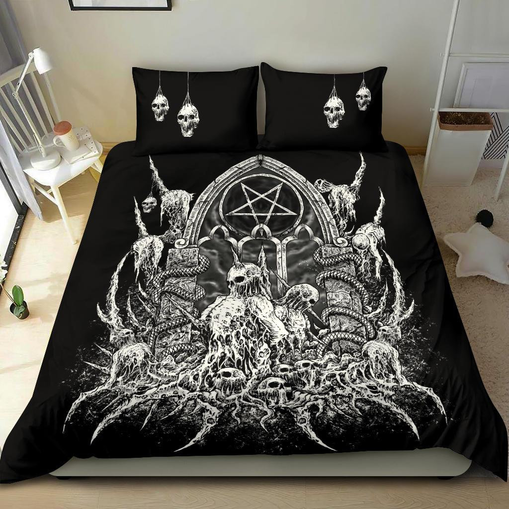 Satanic Skull Inverted Pentagram Impaled Skeleton Shrine 3 - Etsy