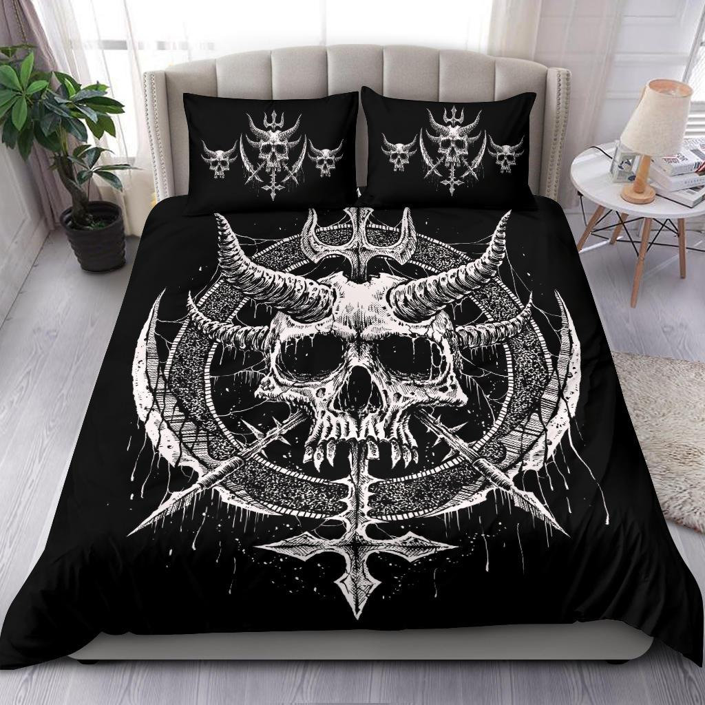 Skull Inverted Cross Dagger 3 Piece Duvet Set-inverted Cross - Etsy