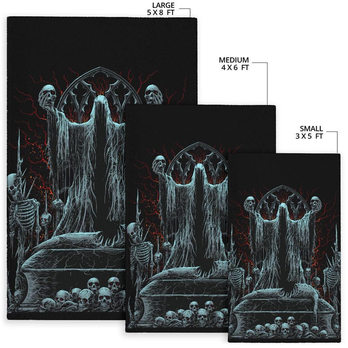 Skull Hooded Demon Impaled Coffin Shrine Area Rug Color - Etsy