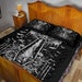 Skull Batwing Skeleton Coffin Shroud 3 Piece Quilt Set Black and White ...