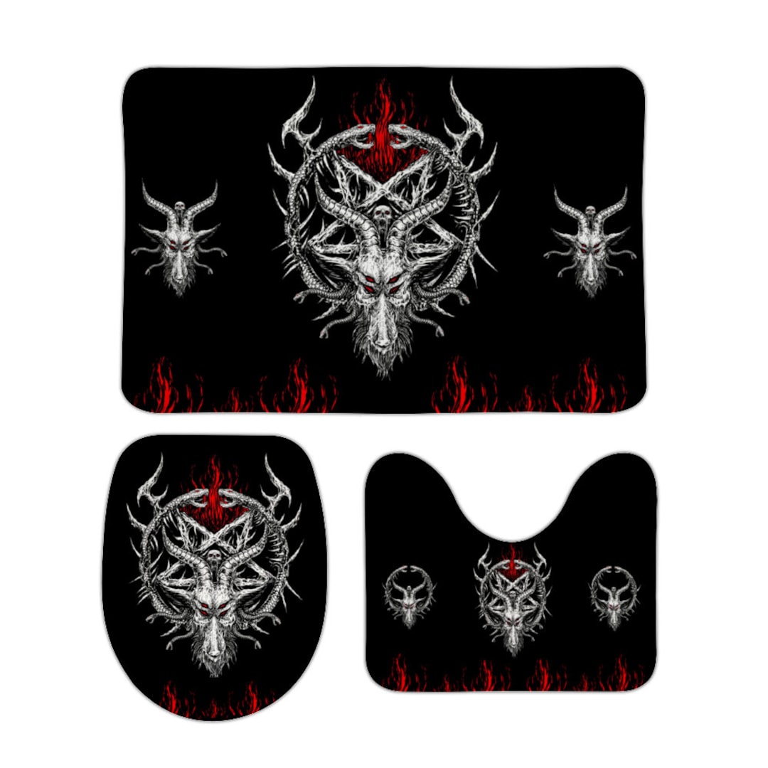 Skull Satanic Goat Satanic Pentagram Serpent Ultimate Satanist 3 Piece ...