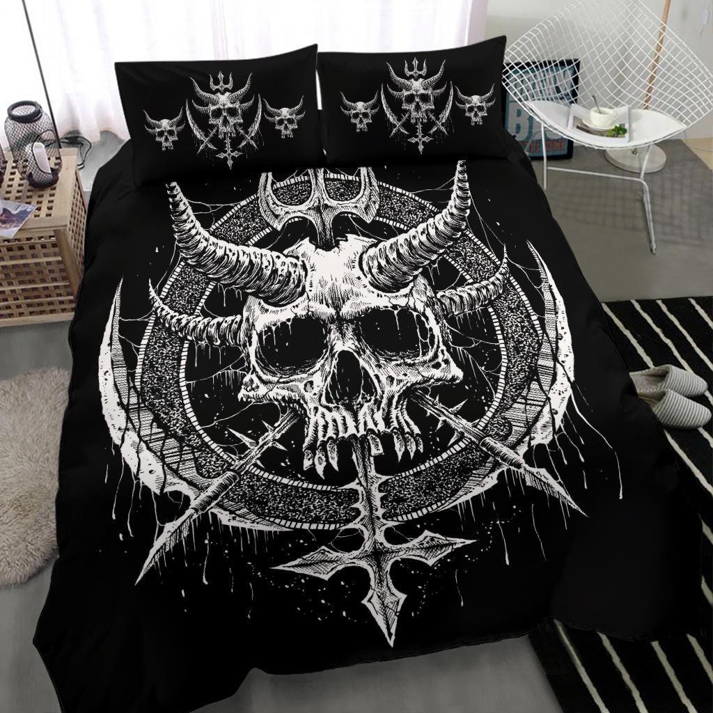 Skull Inverted Cross Dagger 3 Piece Duvet Set-inverted Cross - Etsy