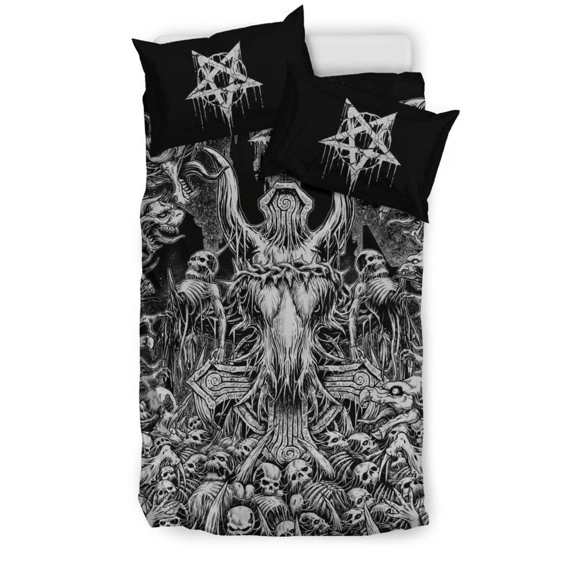 Skull Inverted Cross Crowned Goat Impaled Skeleton Demon Church ...