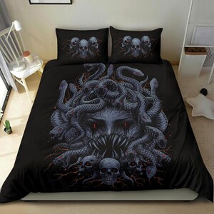 Skull Medusa Demon Goddess 3 Piece Duvet Set Eternal Revenge of the ...