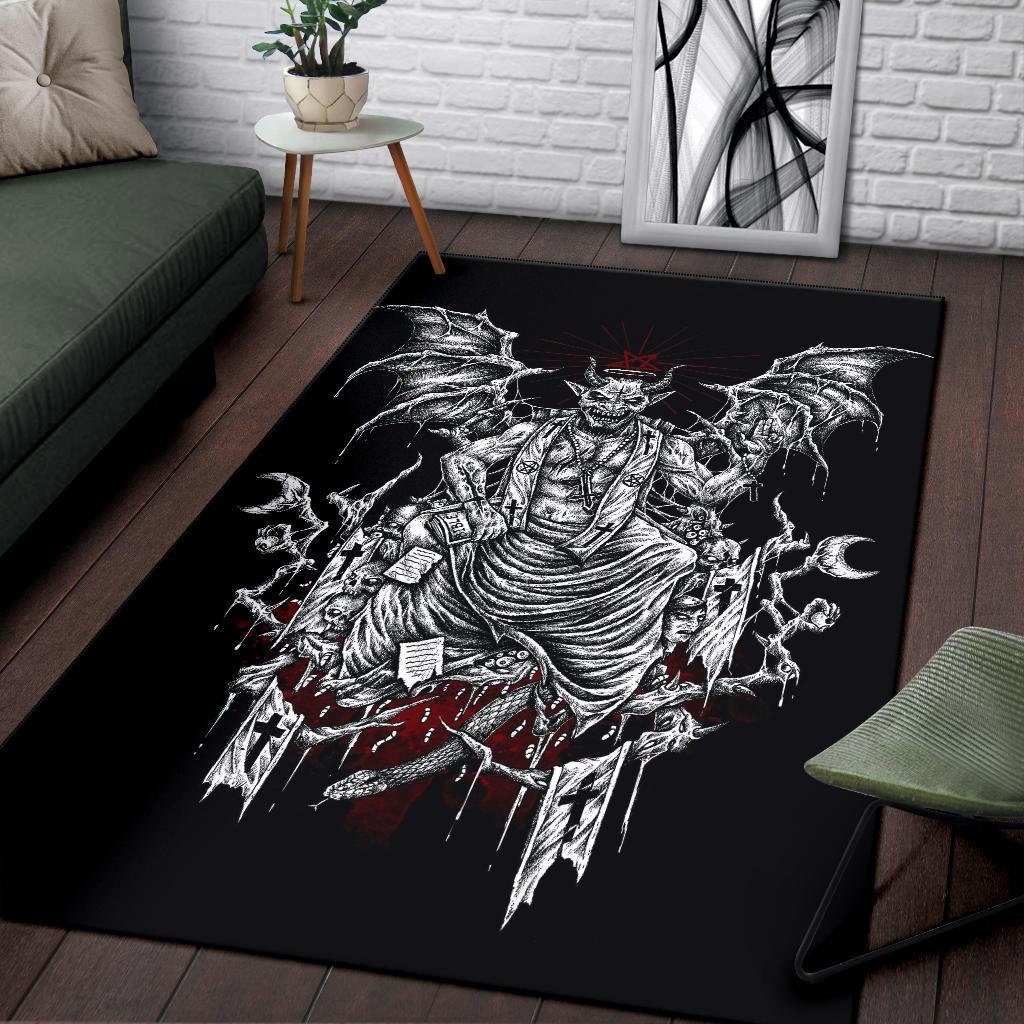 Skull Satanic Belial Area Rug-satanic Skull Rug-skull Satanic - Etsy