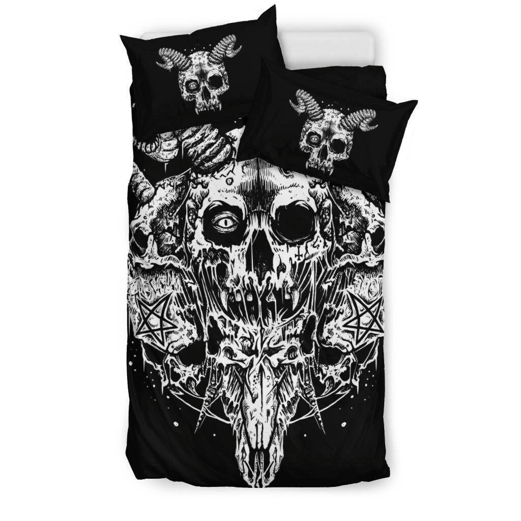 Skull Demon Horn Inverted Cross Inverted Pentagram Goat Skull - Etsy