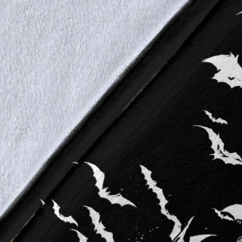 Skull Batwing Skeleton Coffin Shroud Blanket Black and | Etsy