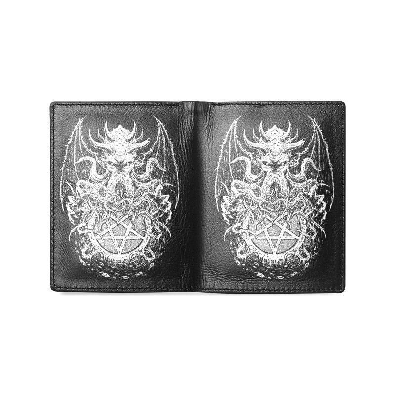 Skull Demon Satanic Pentagram Octopus Men's Leather Wallet | Etsy