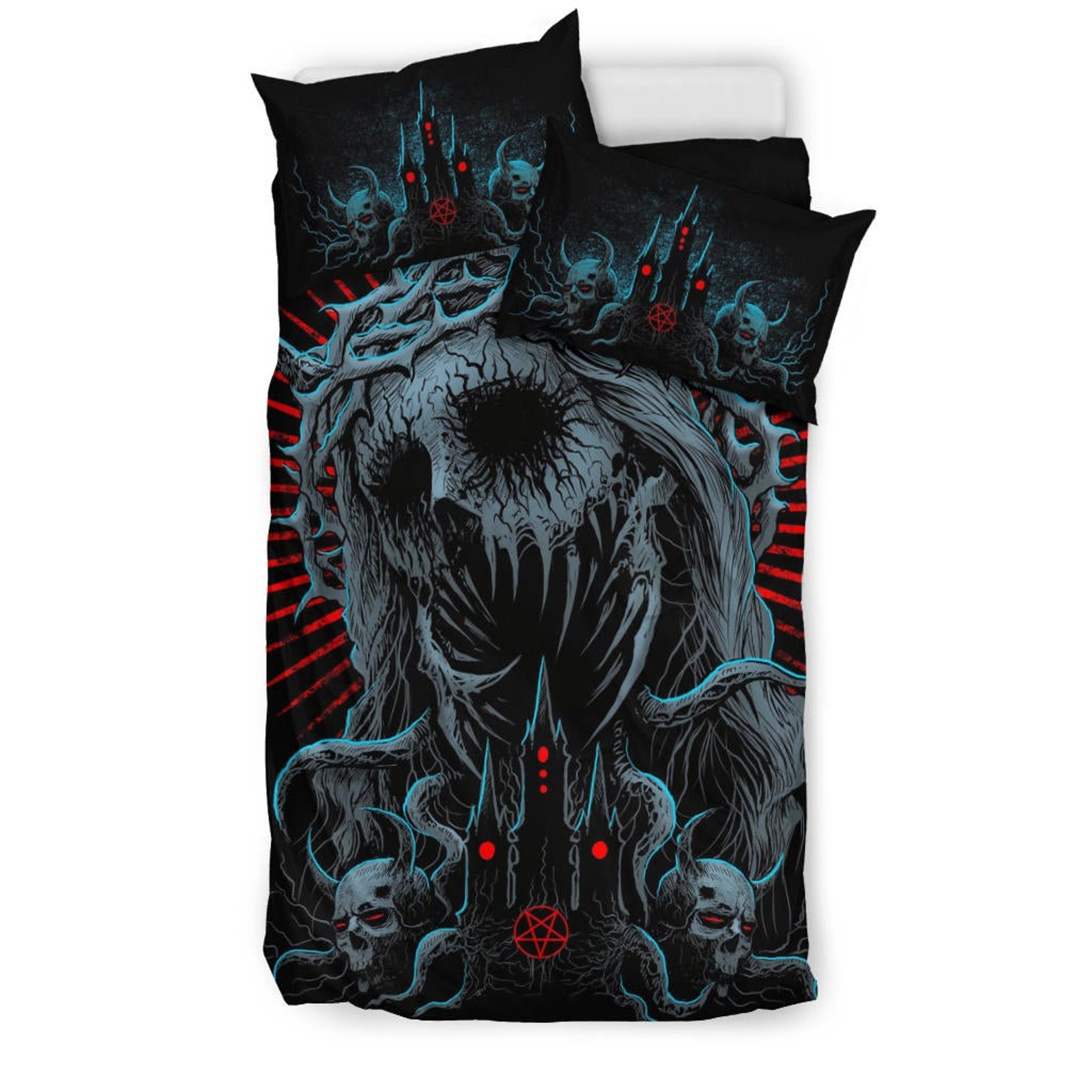 Skull Demon Zombie Savior Satanic Church 3 Piece Duvet Set - Etsy