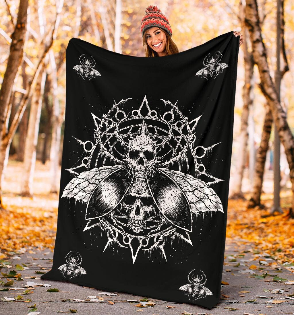 Skull Goth Fly Part 2 Blanket-skull Blanket-gothic Blanket-goth Skull ...