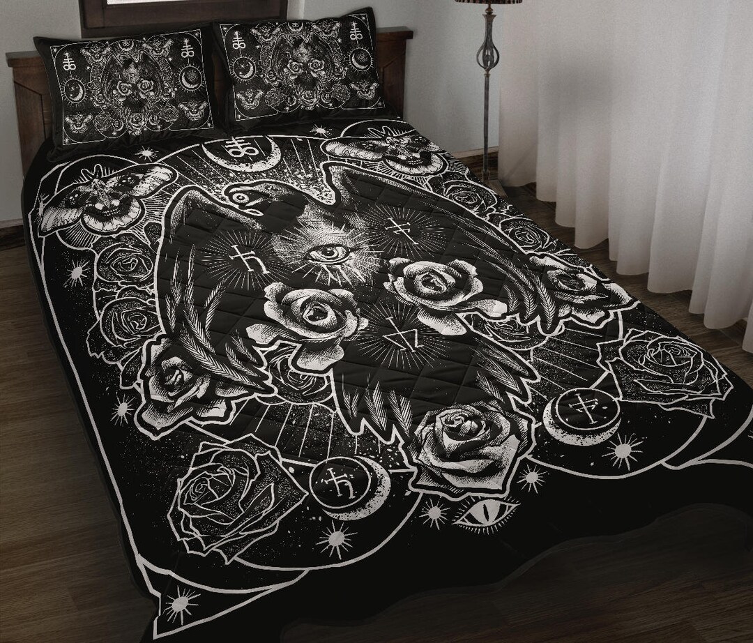Occult Leviathan Moth Crow Eye Secret Power 3 Piece Quilt Set- Occult ...