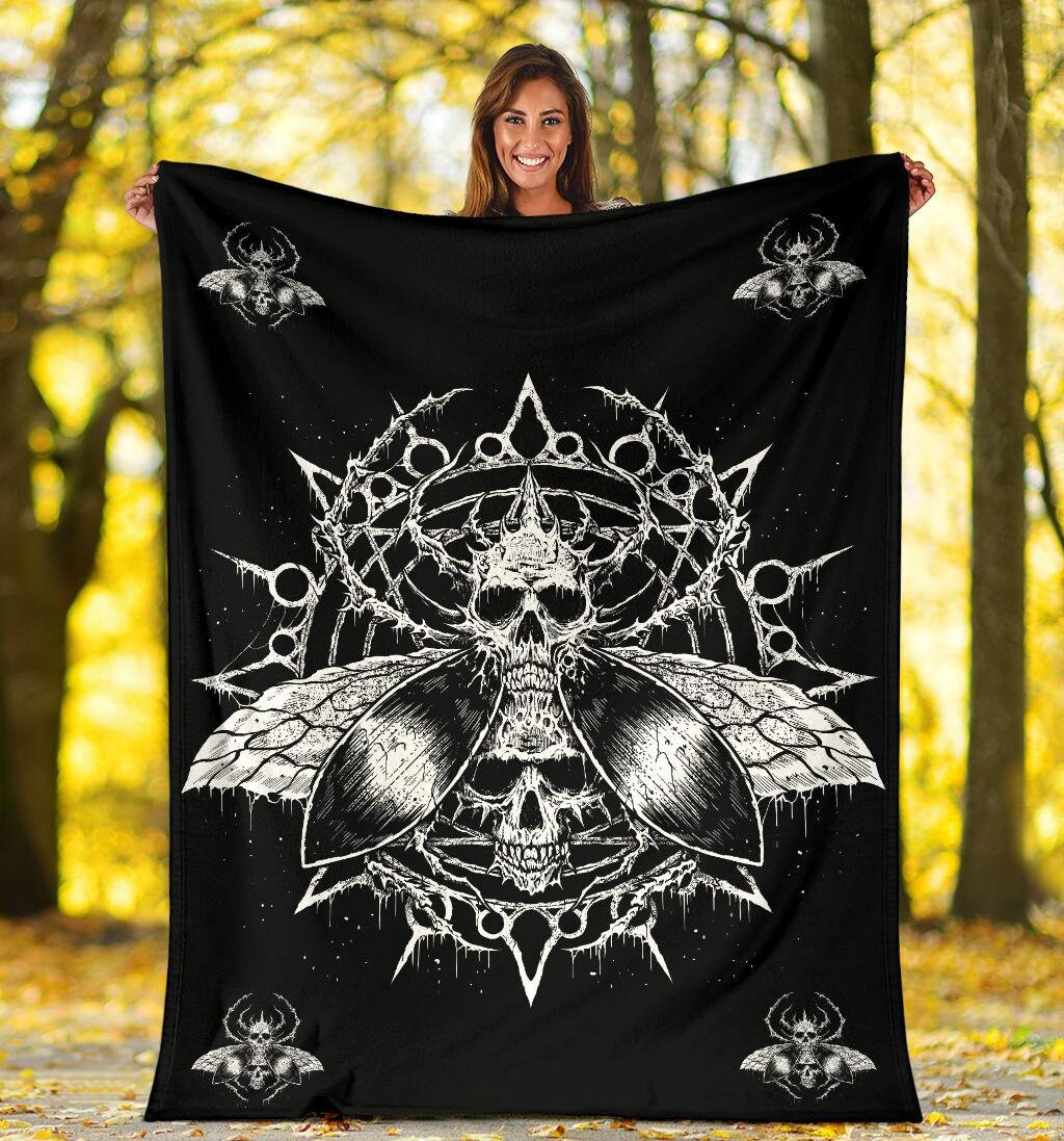 Skull Goth Fly Part 2 Blanket-skull Blanket-gothic Blanket-goth Skull ...