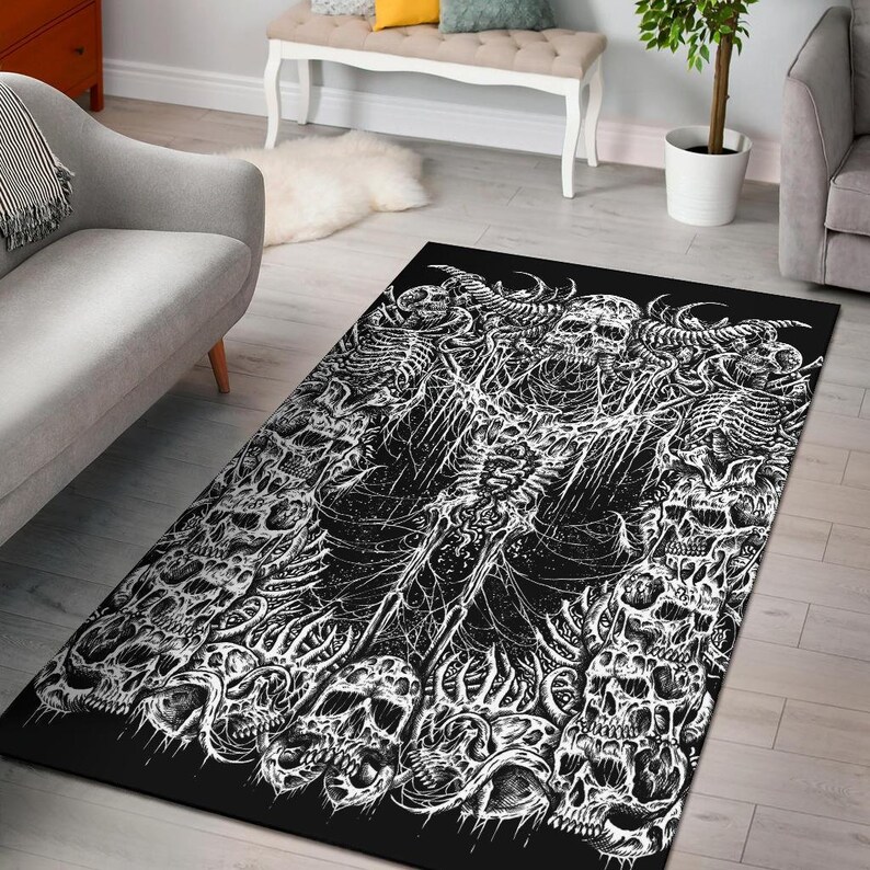 Skull Demon New Large Print Headless Skeleton Area Rug-skull - Etsy