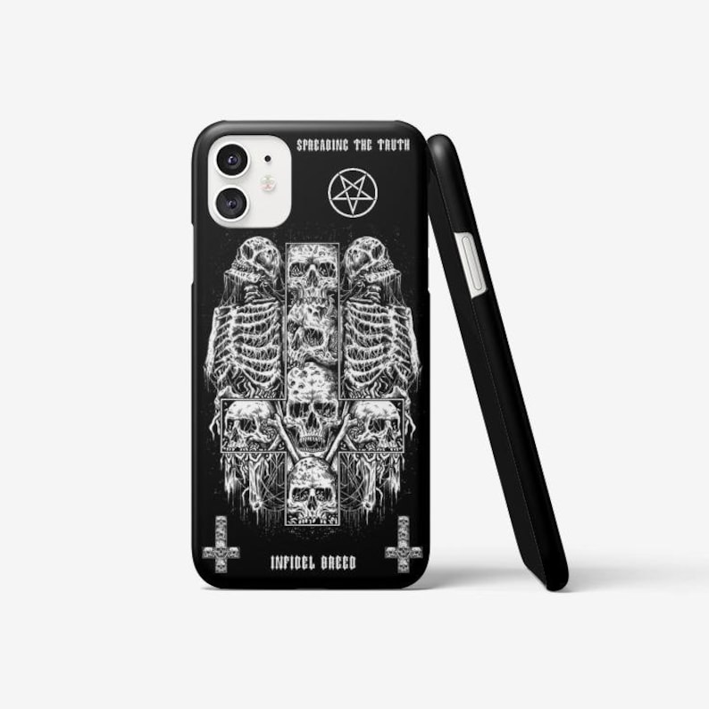 Satanic Skull Inverted Cross Inverted Pentagram Iphone 11 | Etsy