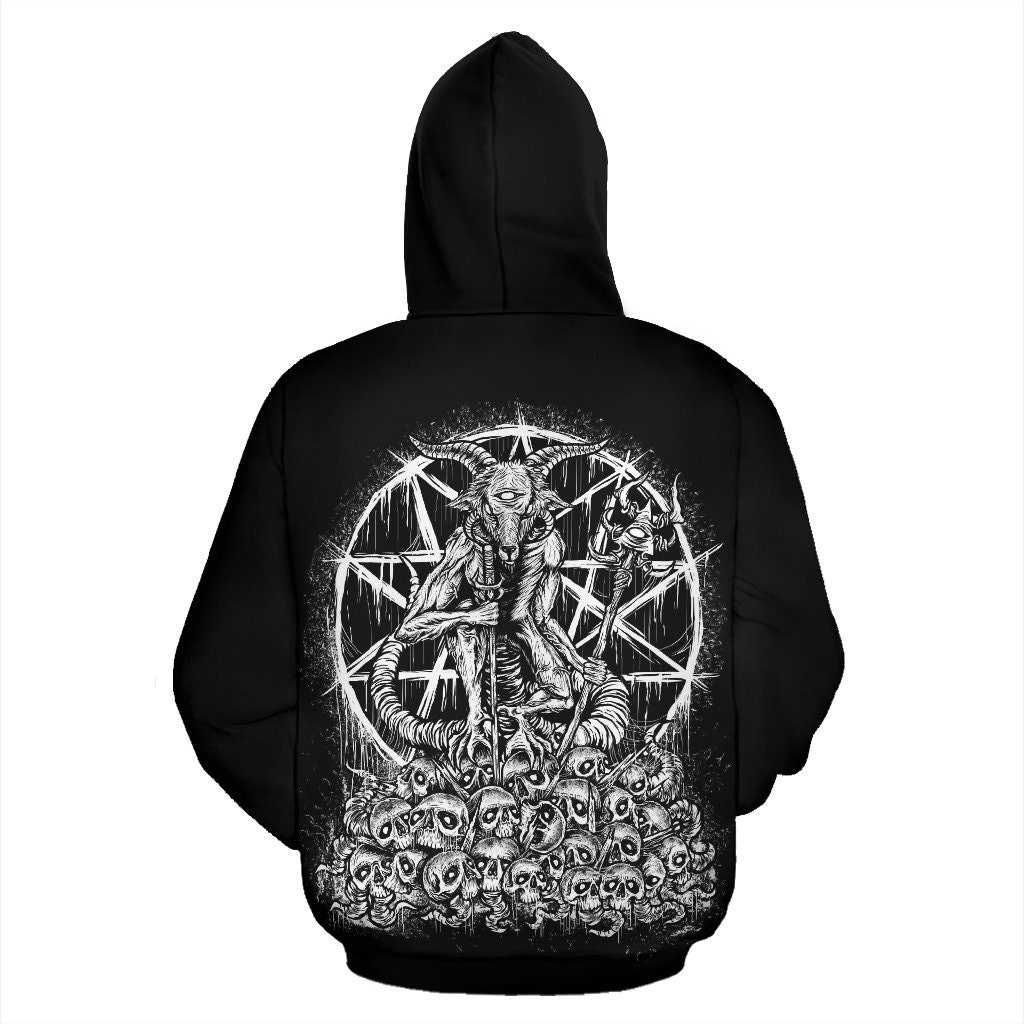 Skull Satanic Cyclops Goat Hoodie Be Advised These Hoodies | Etsy