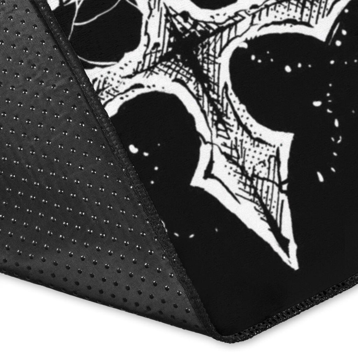 Skull Inverted Cross Dagger Arcane Life Area Rug-satanic Room - Etsy