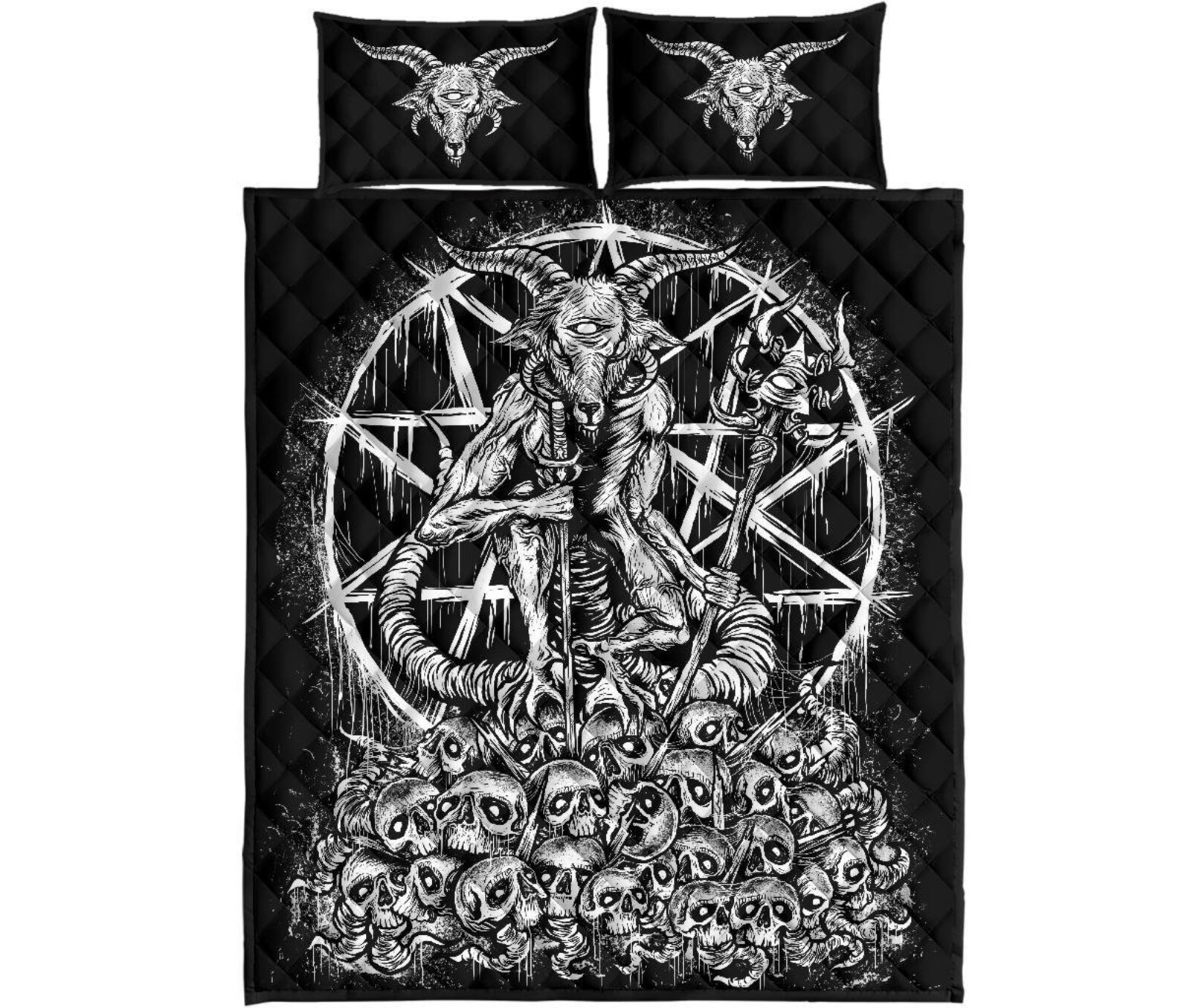 Skull Satanic Goat Cyclops Quilt-gothic Satanic Occult | Etsy