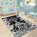 Skull Baphomet Goat Demon Frenzy Area Rug Black and White-baphomet Rug ...