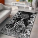 Skull Baphomet Goat Demon Frenzy Area Rug Black and White-baphomet Rug ...