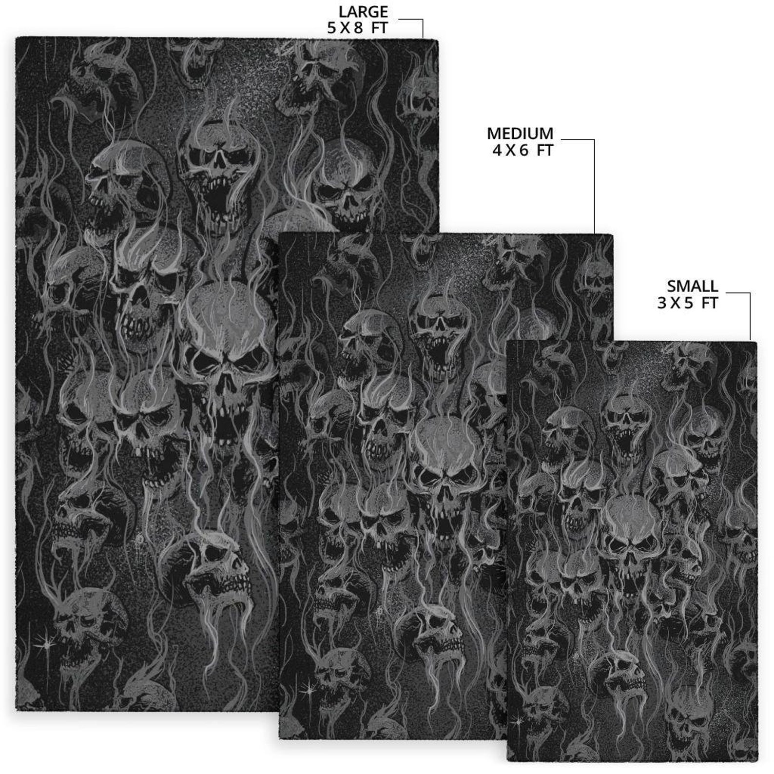 Smoke Skull Area Rug Dark Version-Skull Rug-Skull Room Decor | Etsy